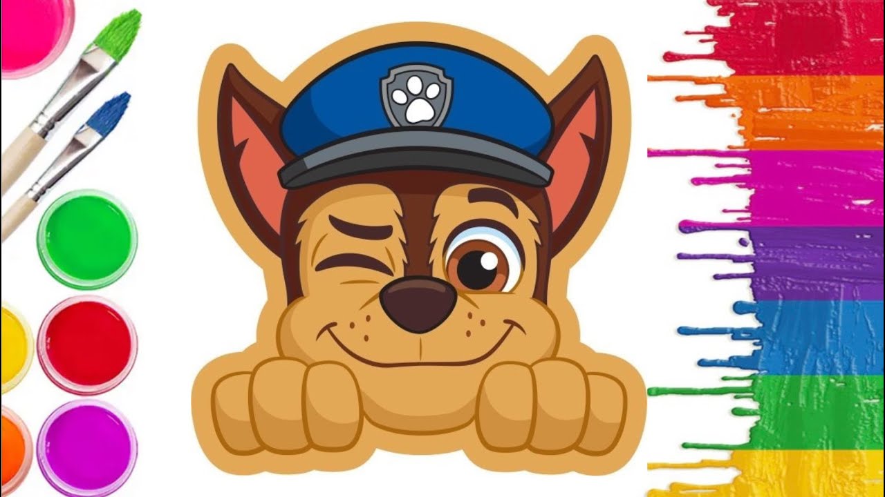 How to Draw PAW Patrol Chase Tutorial // PAW Patrol the Movie Drawing ...