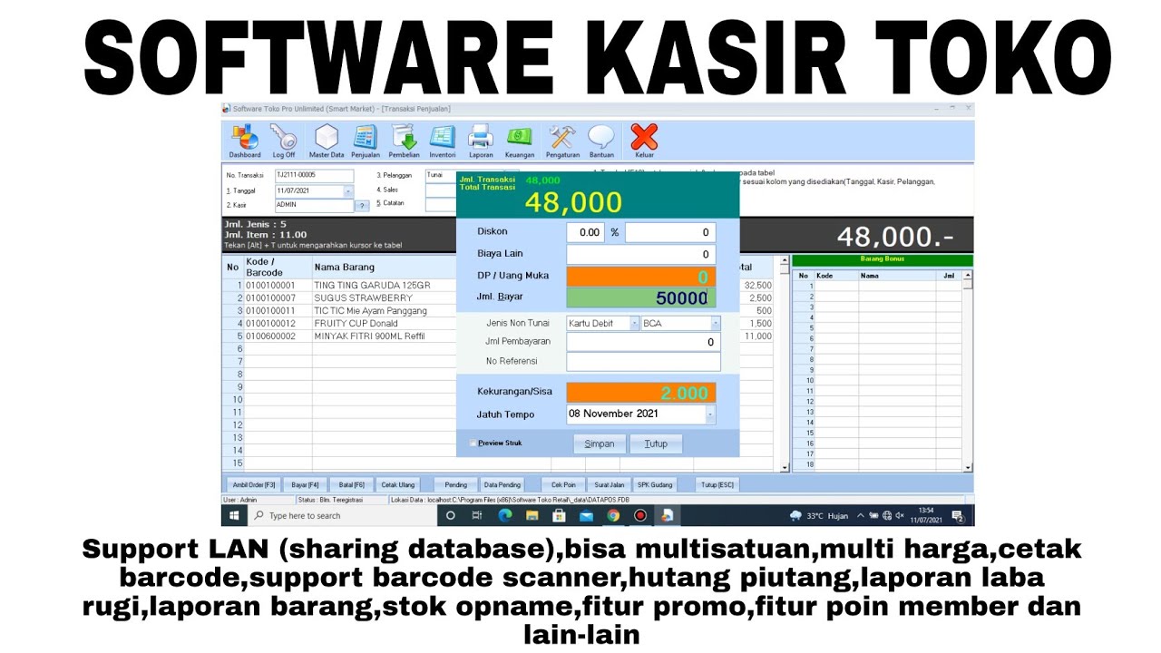 SOFTWARE KASIR TOKO UNTUK PC/LAPTOP - YouTube