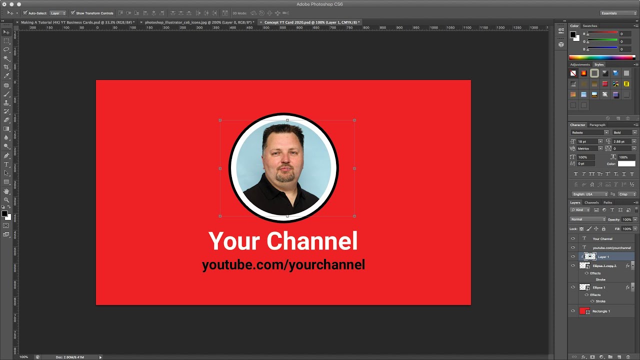 Making A Turorial Video (4K) YT Business Card Design - YouTube