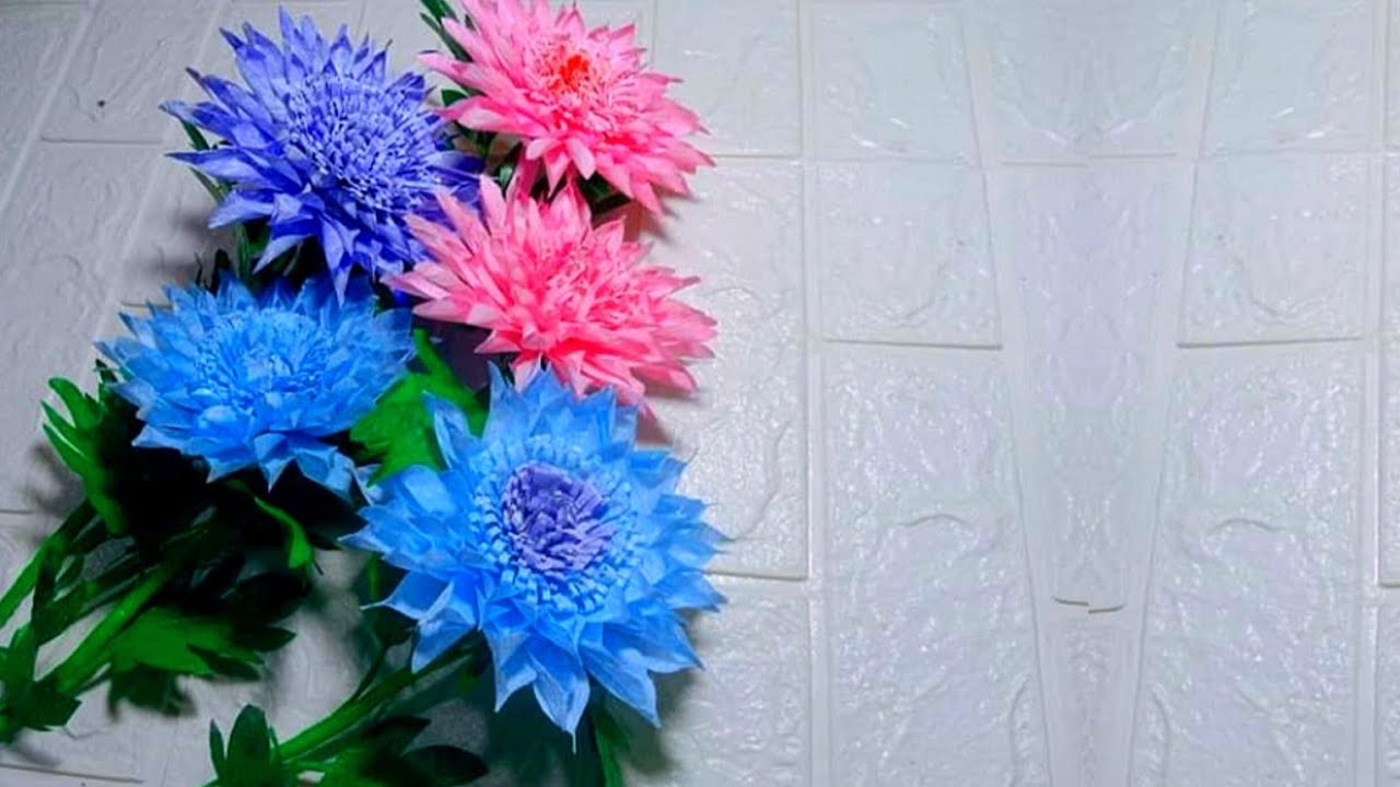 Bunga simpel dari plastik || Flowers Making With Plastic Carry Bag ...