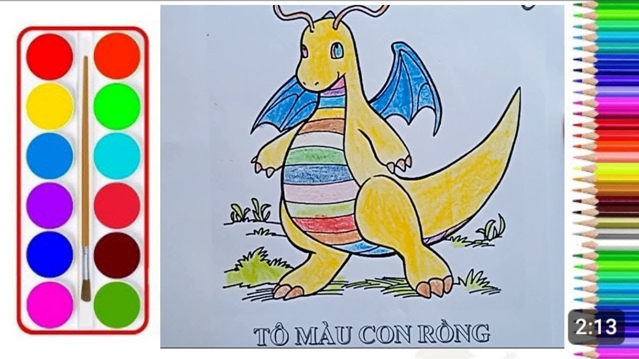 Tô Màu CON RỒNG SIÊU DỄ THƯƠNG - Coloring The Dragon | @HeoXinh - YouTube