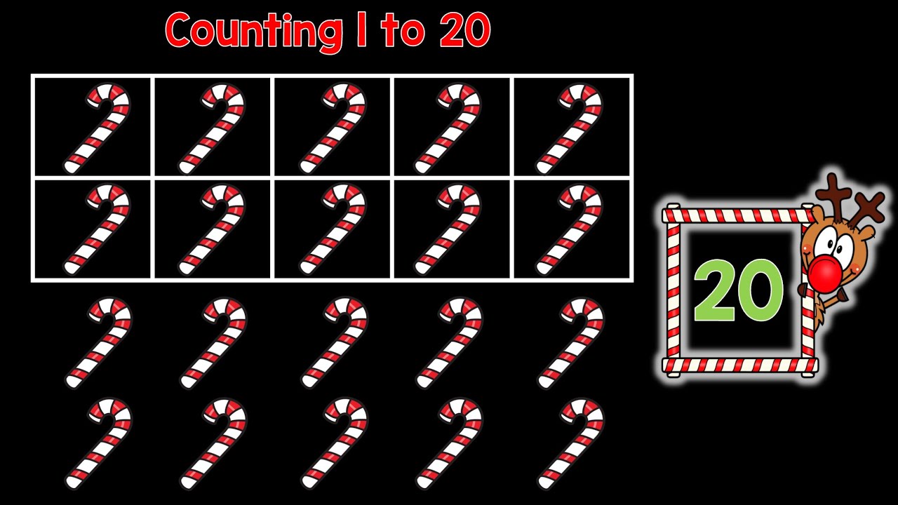 Count From 1-20 With Rudolph | Math Videos for Kids | Homeschool - YouTube