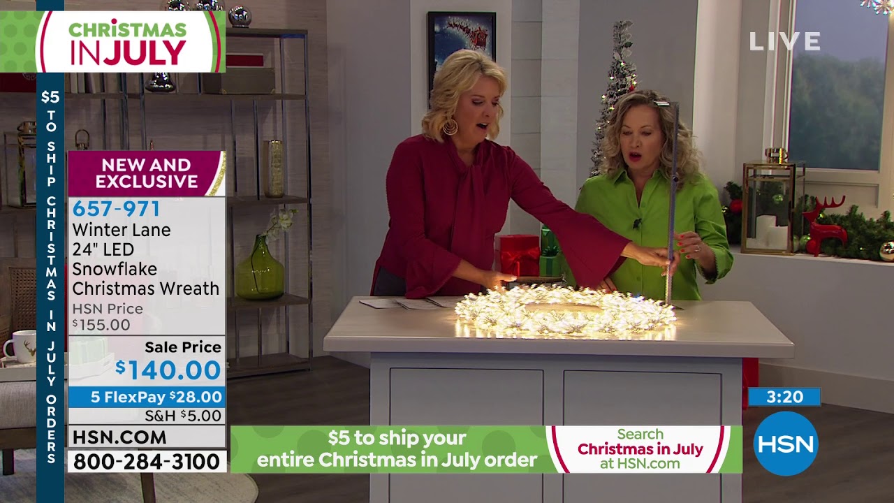 Winter Lane 24" LED Snowflake Christmas Wreath - YouTube