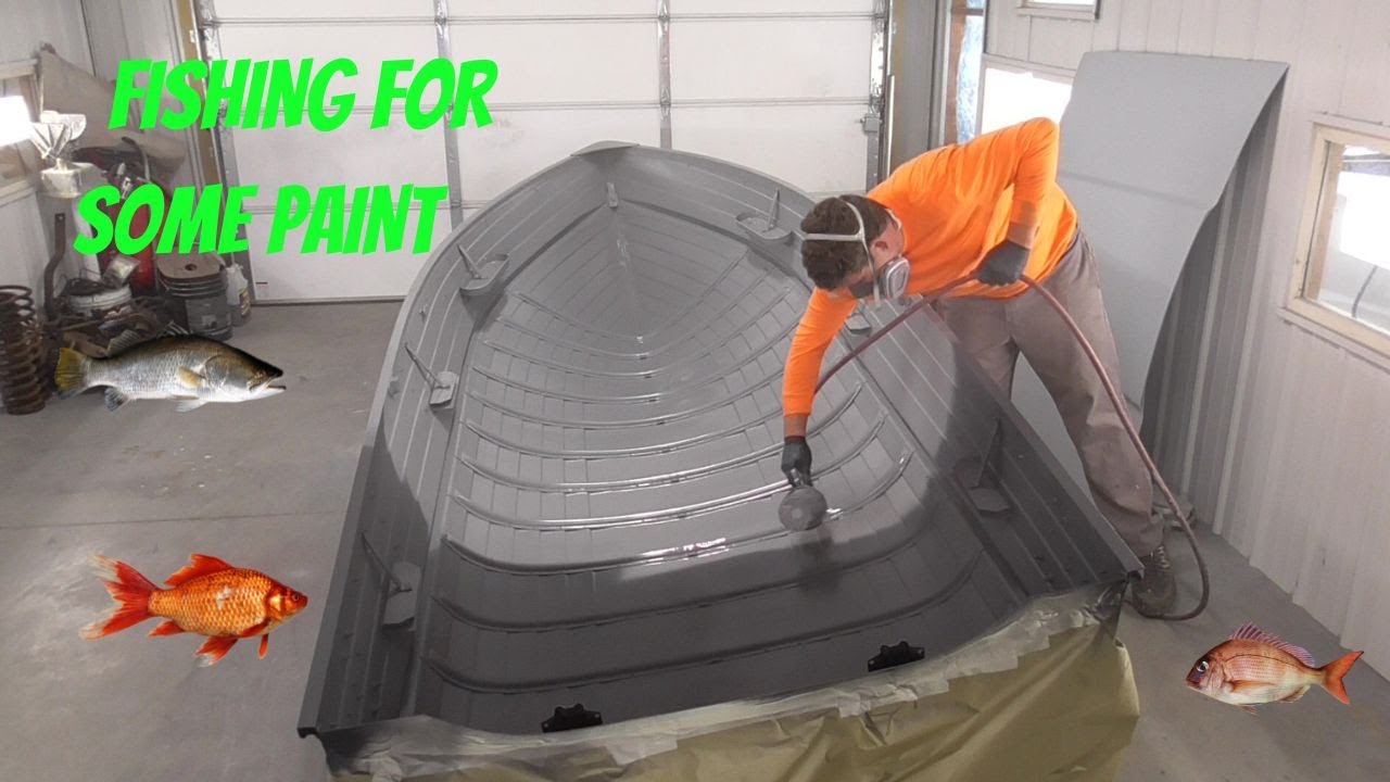 Painting a boat with Hot Rod Flatz Dove Gray. - YouTube
