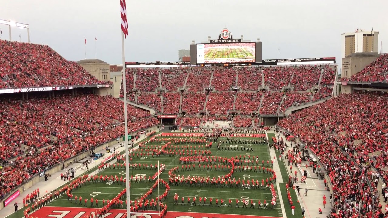 Ohio State Marching Band Script Ohio 2018 Alumni Band Game - YouTube