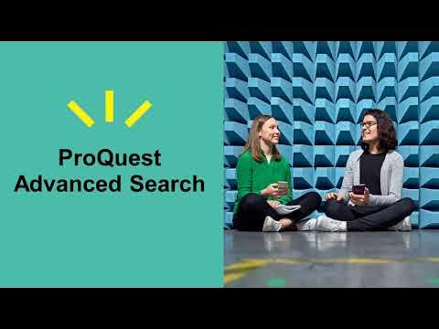 ProQuest Advanced Search - YouTube