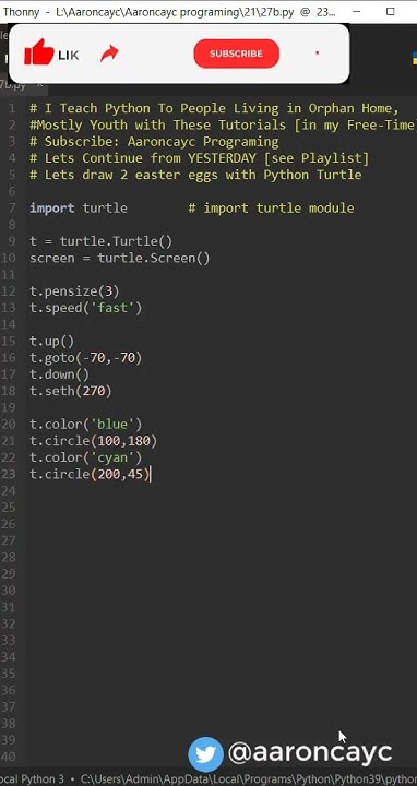 Python Coding Short Video Draw 2 Easter Eggs Python Turtle Shorts Coding Programming 