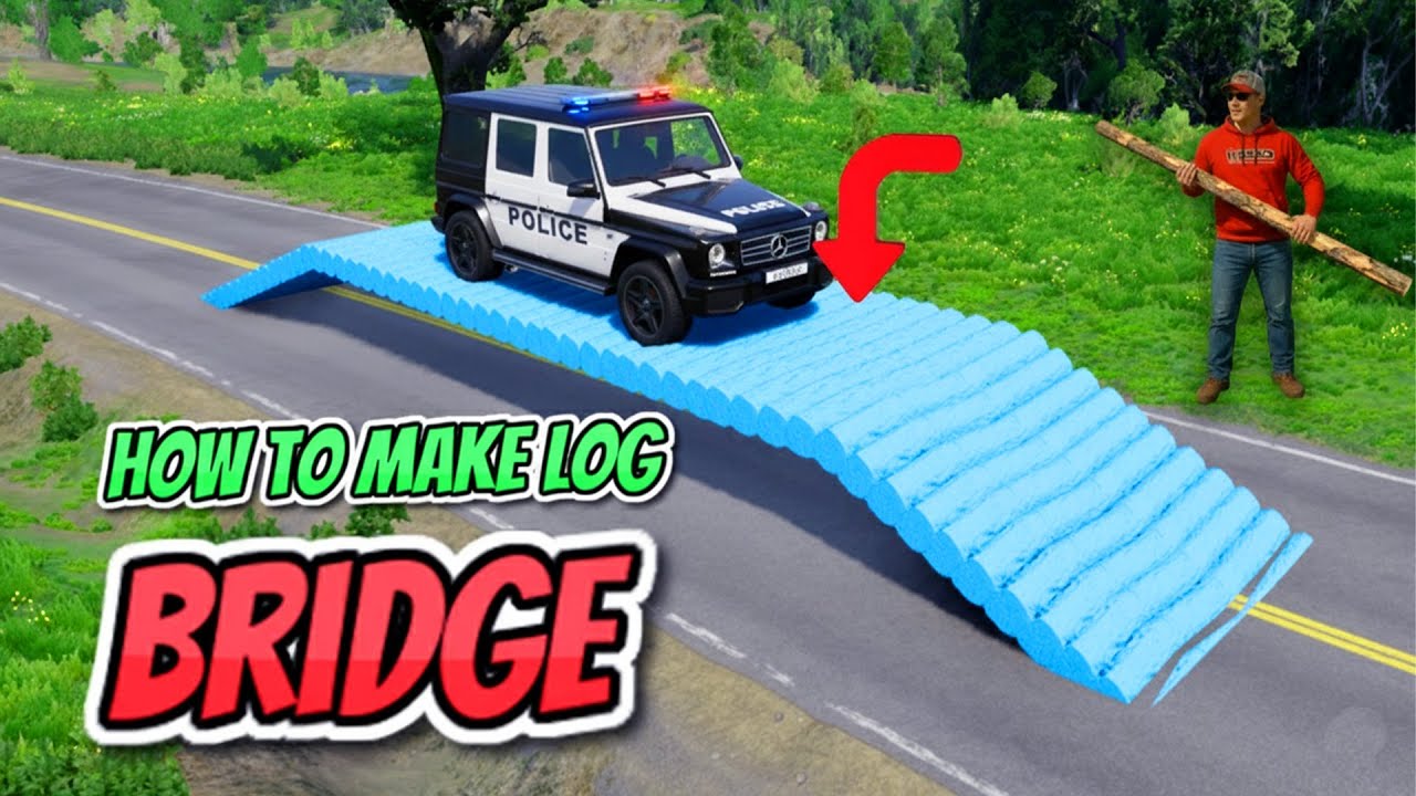 How to Build a Wooden Log Bridge in BeamNG.drive | Map Creation ...