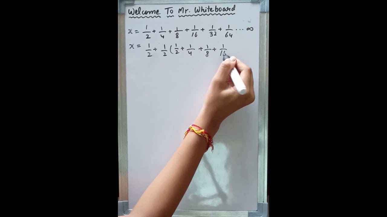 Half + half of half + half of half of half + ... ∞। ½ + ¼ + ⅛...∞ = 1 # ...