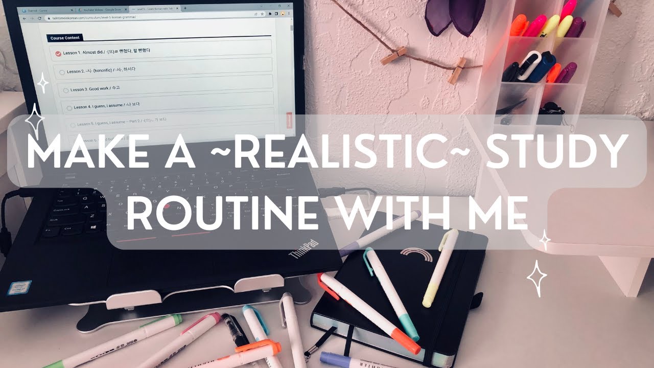 How I make a ~REALISTIC~ study routine - YouTube
