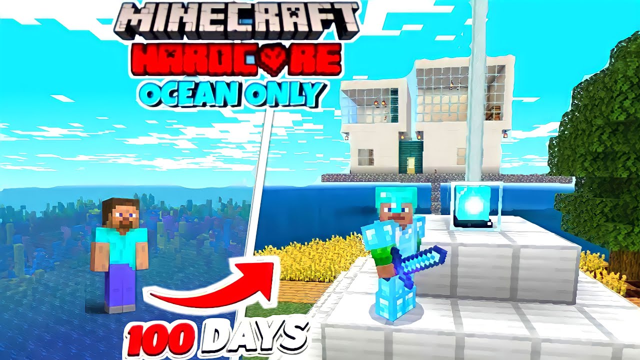 I Survived 100 Days In Ocean Only World Minecraft Hardcore - YouTube