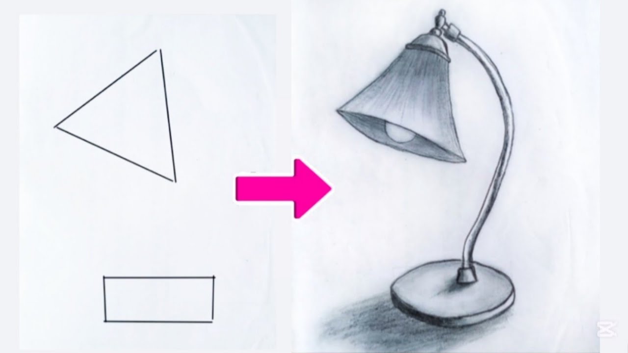 Table Lamp drawing || How to draw Table Lamp easily - YouTube