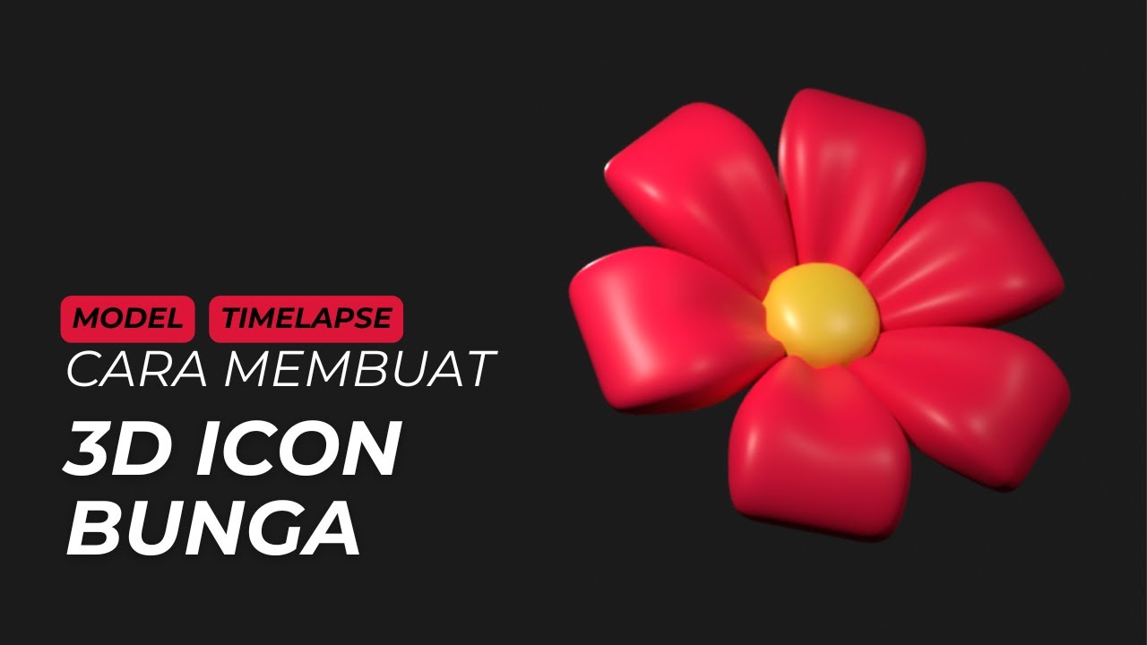 Cara Membuat 3D ICON BUNGA - TIMELAPSE | Blender Tutorial - YouTube