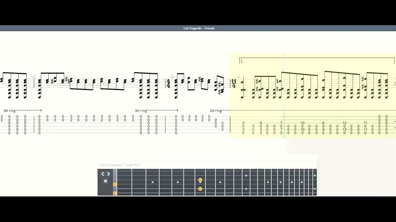 Led Zeppelin Friends GUITAR 1 TAB - YouTube