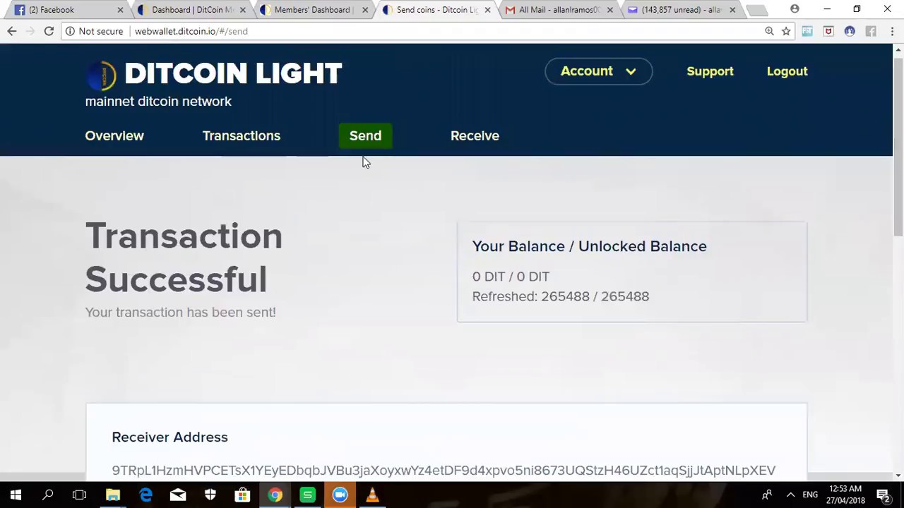how to transfer dtc from ICO, from lending to webwallet - YouTube