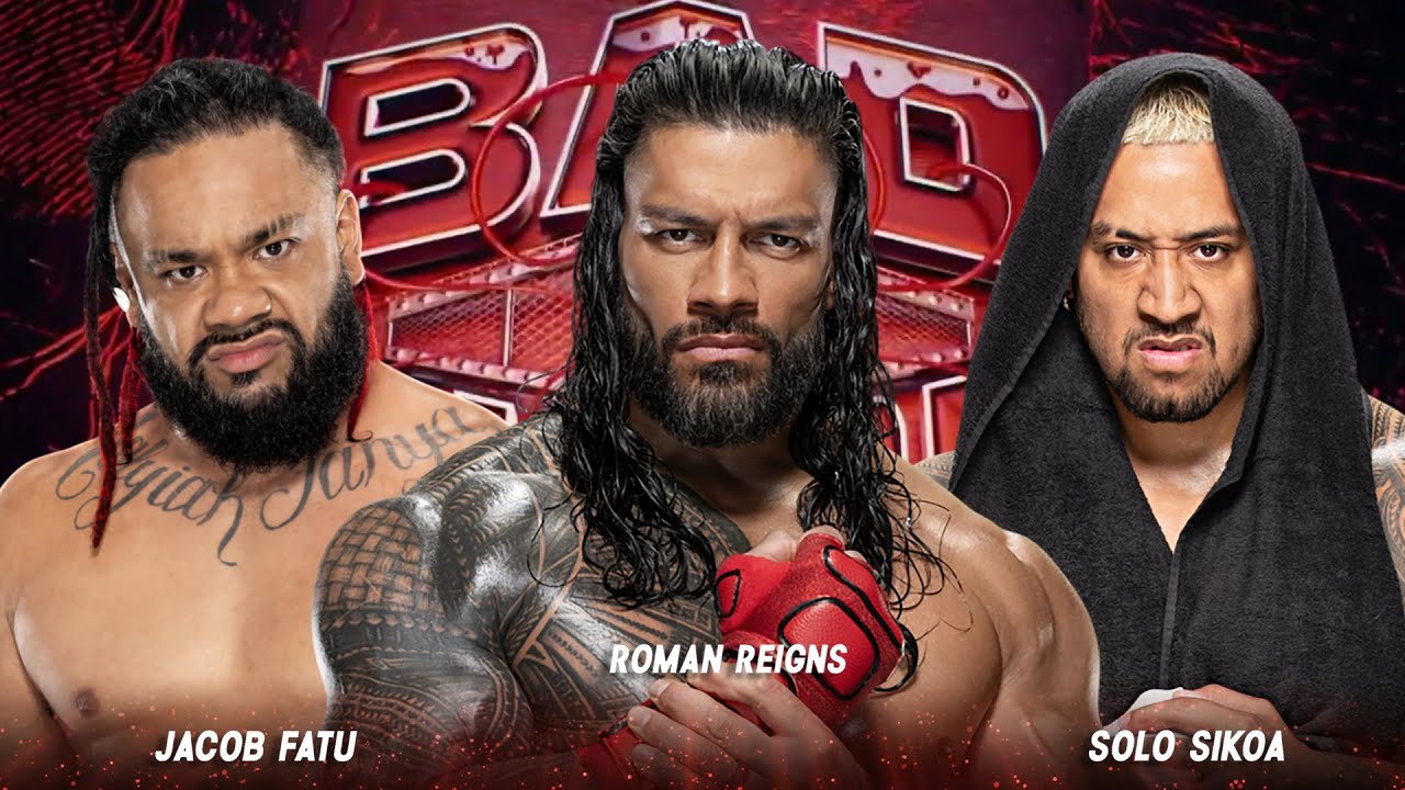 FULL MATCH - Roman Reigns vs Solo Sikoa vs Jacob Fatu - WWE Bad Blood ...