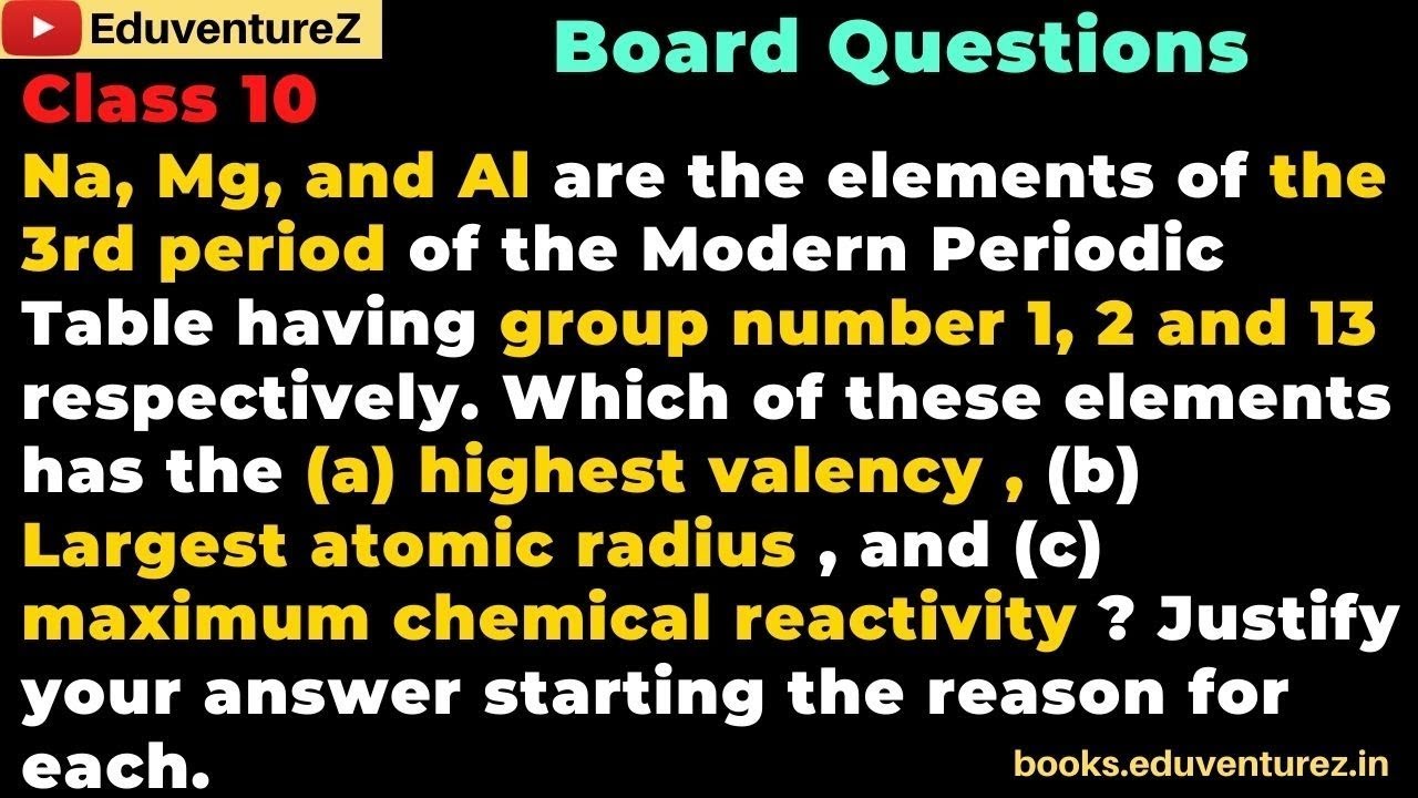 Na, Mg, and Al are the elements of the 3rd period of the Modern ...