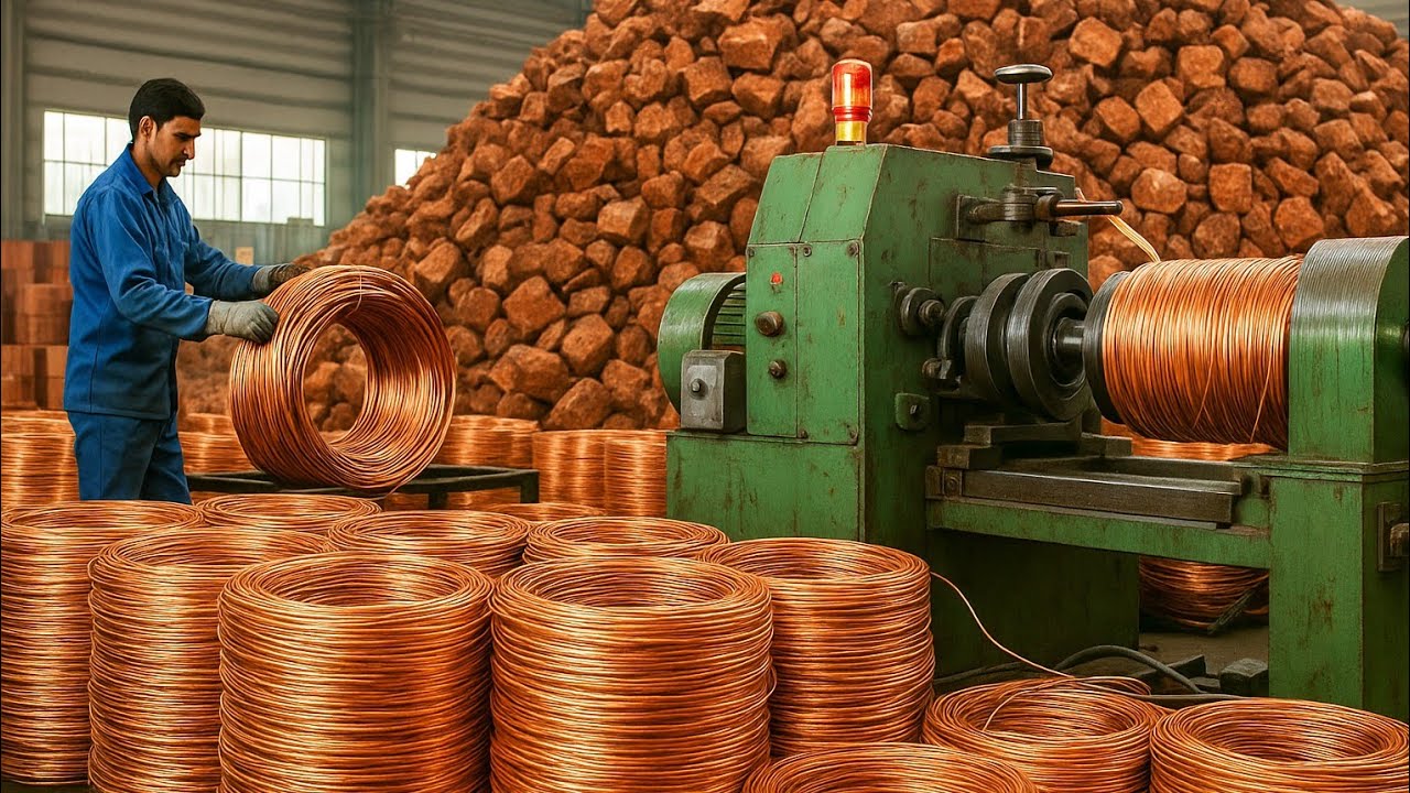 Incredible Copper Wire Production Process | From Raw Metal to Perfect ...
