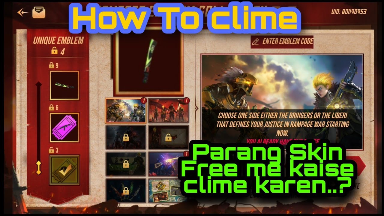 How To Claim Free Fire Parang Skin Free|Parang Skin Free Me kaise ...
