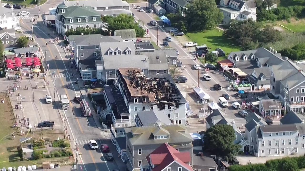 Drone shows extensive damage to Block Island hotel - YouTube