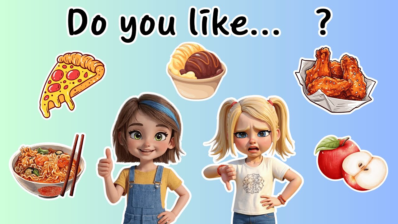 Do You Like 🍦🍎🍕 ? | Yes, I do. I like... | I don't like... | Food song ...