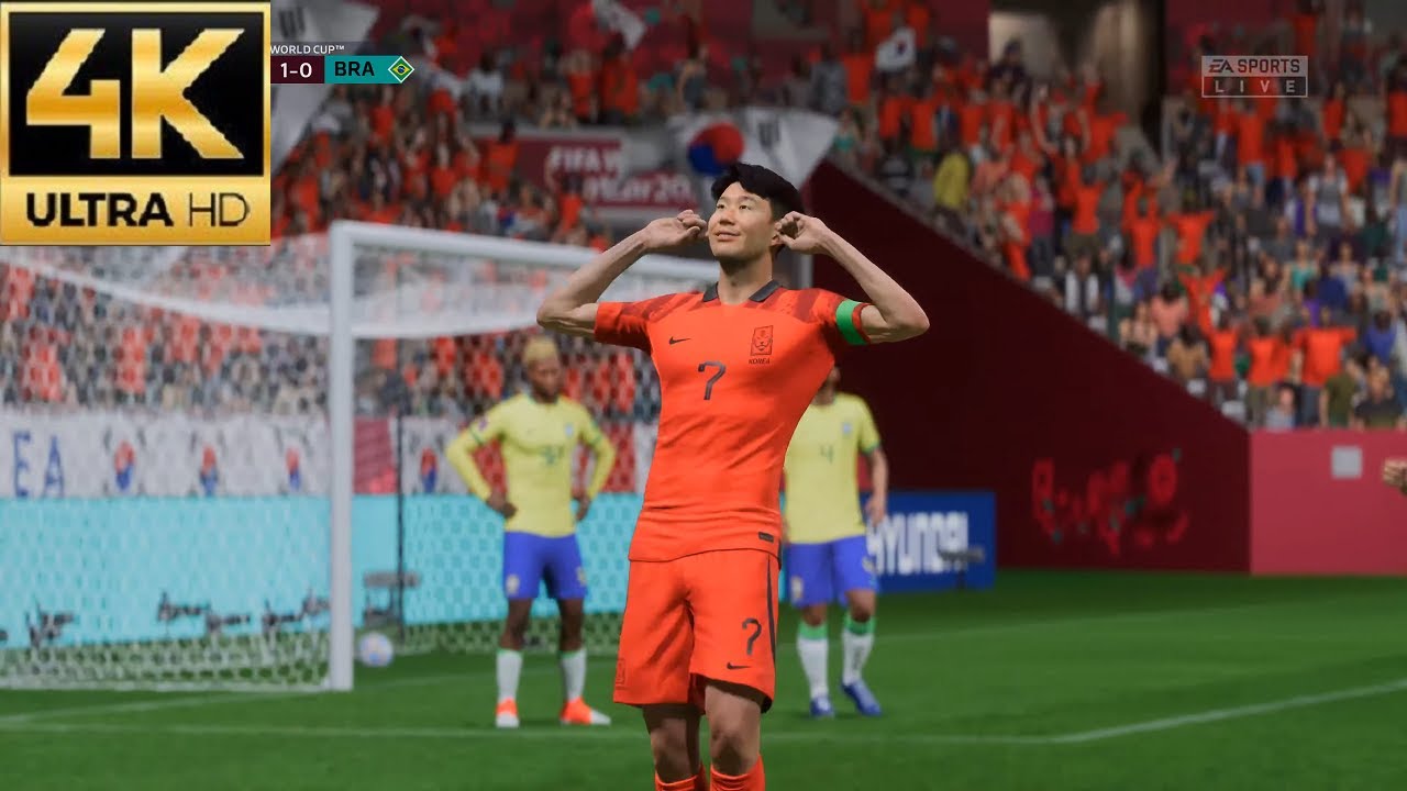 4K FIFA23 Son,Paqueta Goal South Korea vs Brazil ultimate difficulty World Cup 2022 ...
