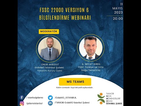 FSSC 22000 VERSİYON 6 BİLGİLENDİRME WEBİNARI