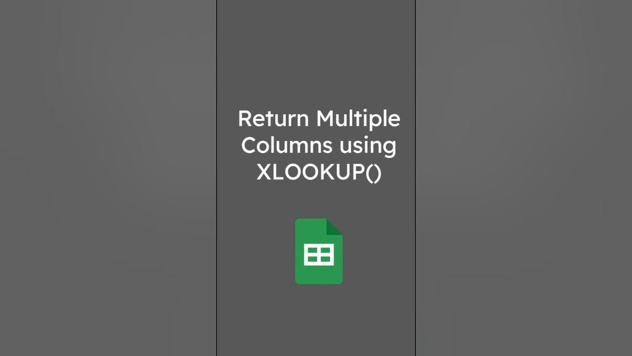 Return multiple columns with XLOOKUP() - YouTube