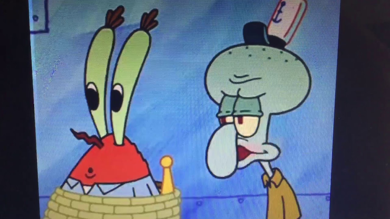 Spongebob and Squidward smashing mr krabs stuff - YouTube
