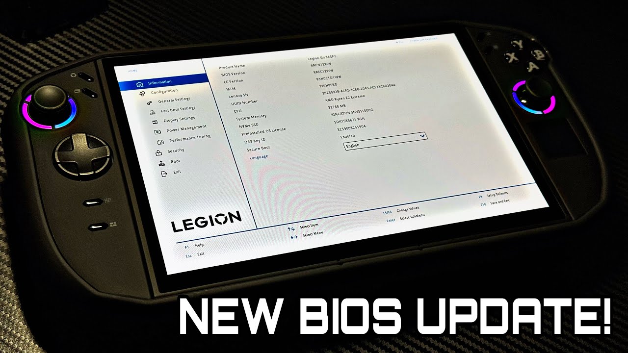 UPDATE NOW!!! NEW BIOS UPDATE | LEGION GO 2 - YouTube