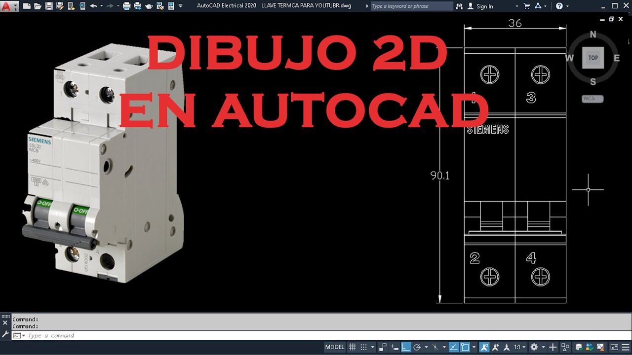 💡 ⚡LLAVE TERMICA BIPOLAR EN 2D- AUTOCAD 2020-2021 ⚡💡 - YouTube