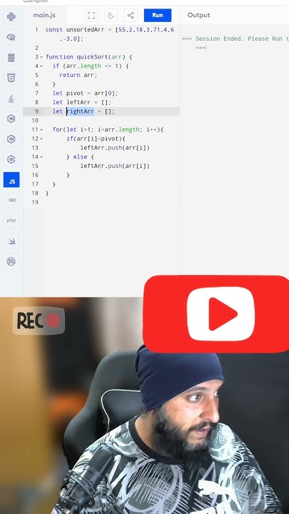 QuickSort in #javascript #shorts #shortsvideo #shortsfeed #algorithm # ...