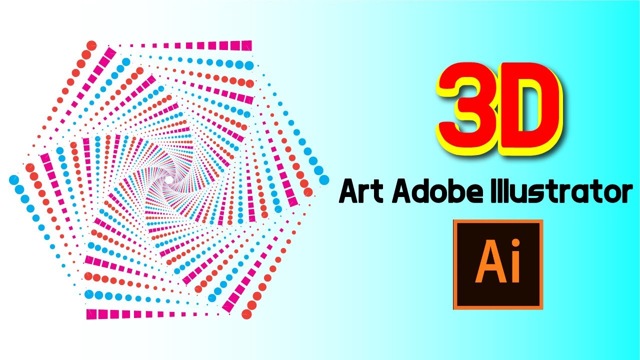 3d Art 3d Effect Easy Illustrator Tutorial । Adobe Illustrator Youtube