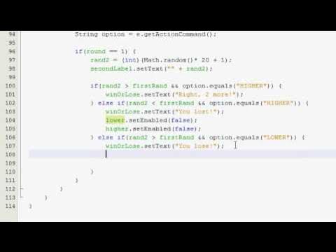 Java GUI Tutorial 26 - Higher/Lower guessing game (Part 3 of 4) - YouTube