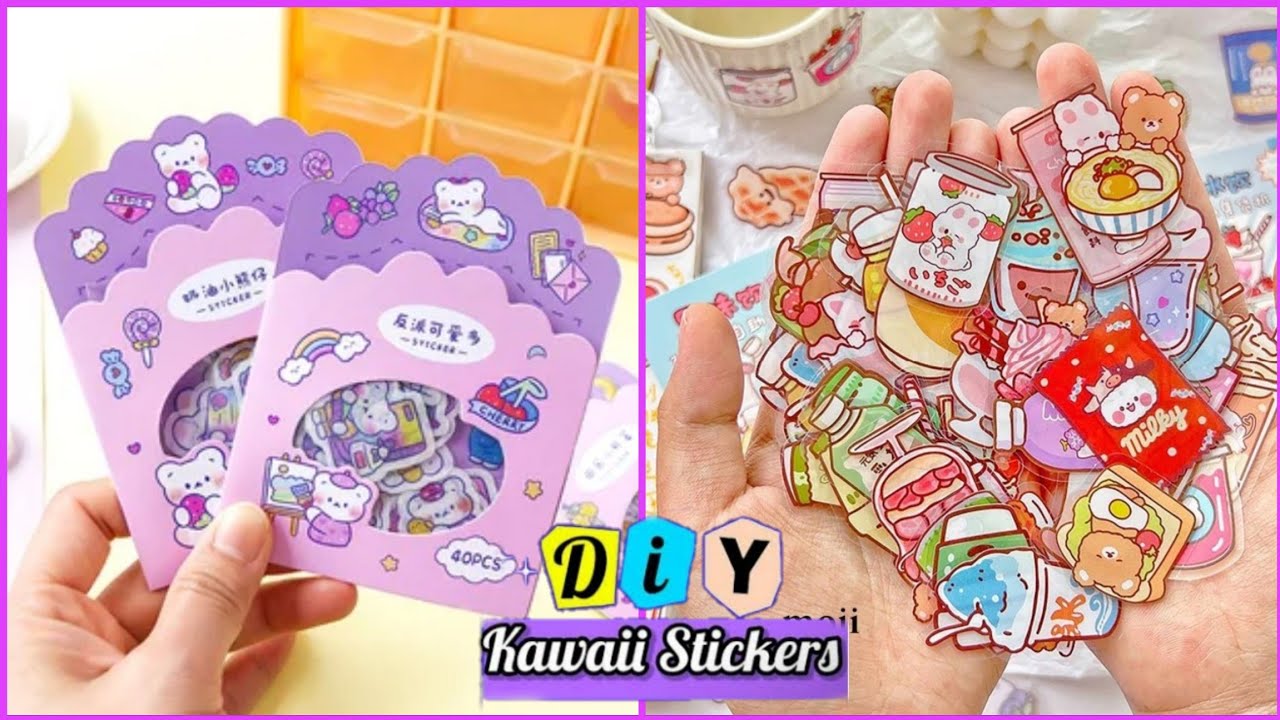 How to make Cute Kawaii sticker | Handmade cute stickers | Kawaii ...