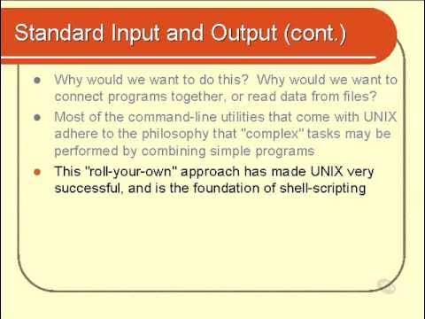 VTC Player Unix Shell Fundamentals, Standard Input and Output - YouTube