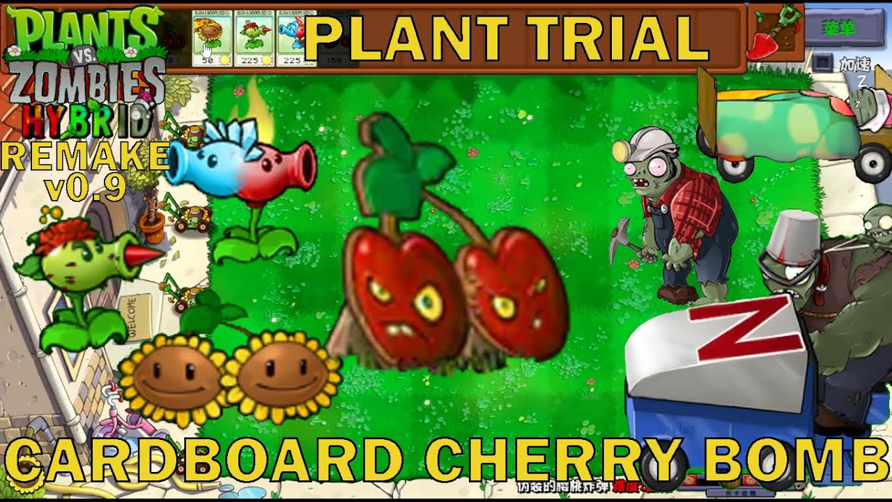 Plant Trial : Cardboard Cherry Bomb - PvZ Hybrid Remake v0.9 - YouTube