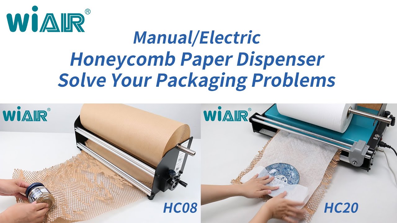 Manual/electric honeycomb paper dispenser to solve your packaging ...