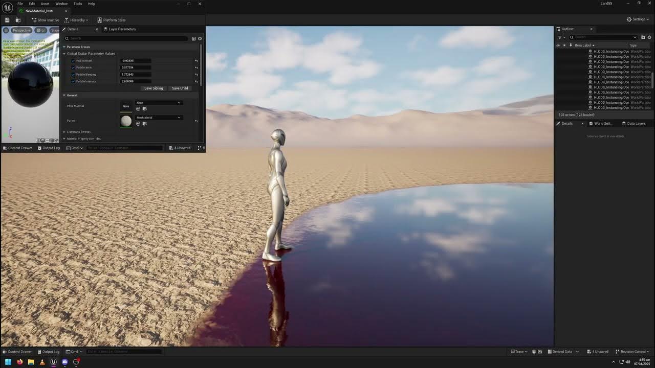 Unreal Engine Landscape Puddle - Mistake - YouTube