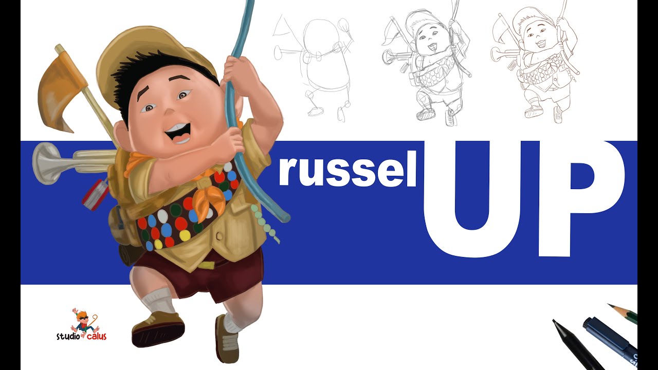 Cara menggambar RUSSELL (UP) - YouTube