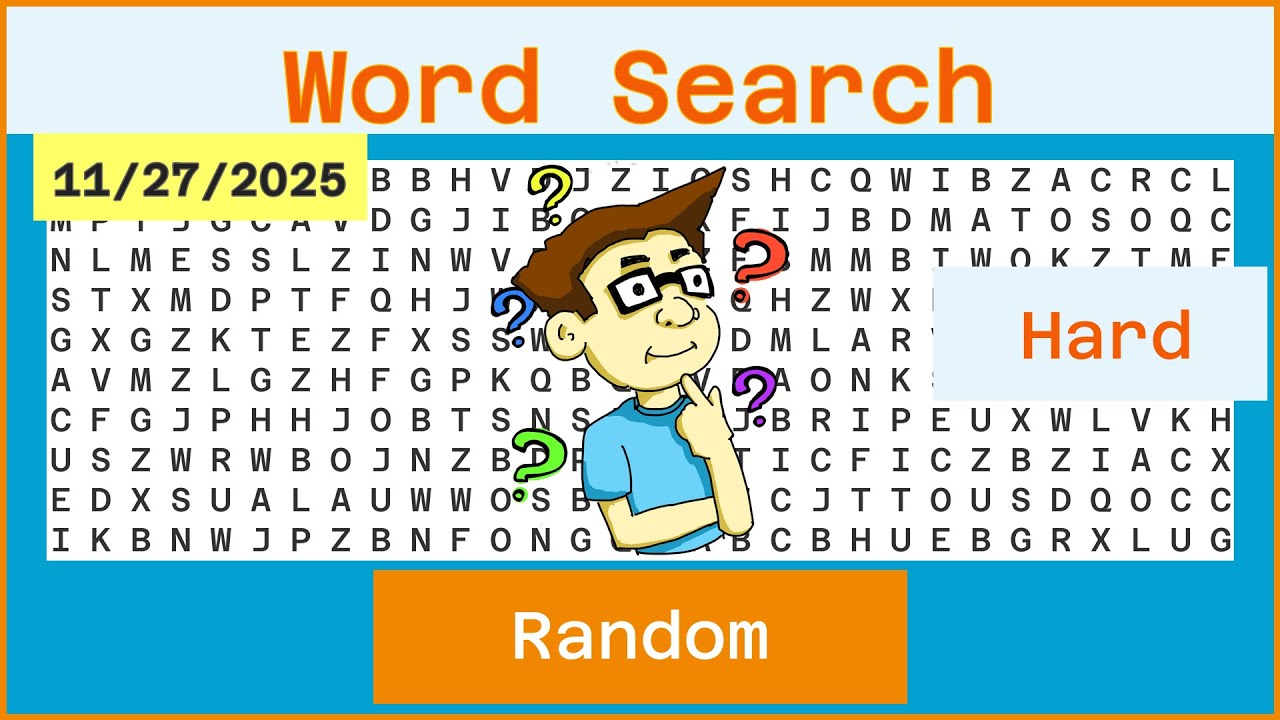 Word Search Hard - Random - 11/27/2025 - YouTube