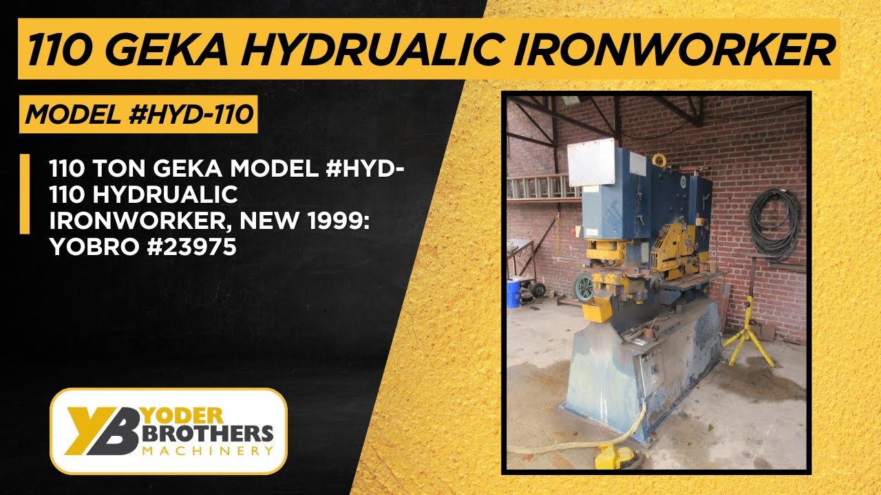 110 TON GEKA MODEL #HYD-110 HYDRUALIC IRONWORKER, NEW 1999: YOBRO ...