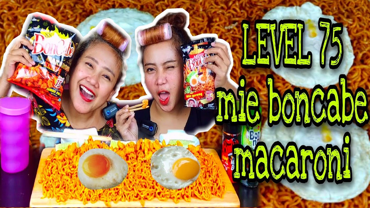 MUKBANG MIE BONCABE LEVEL 75 + MACARONI SPICY II MUKBANG PEDAS ...