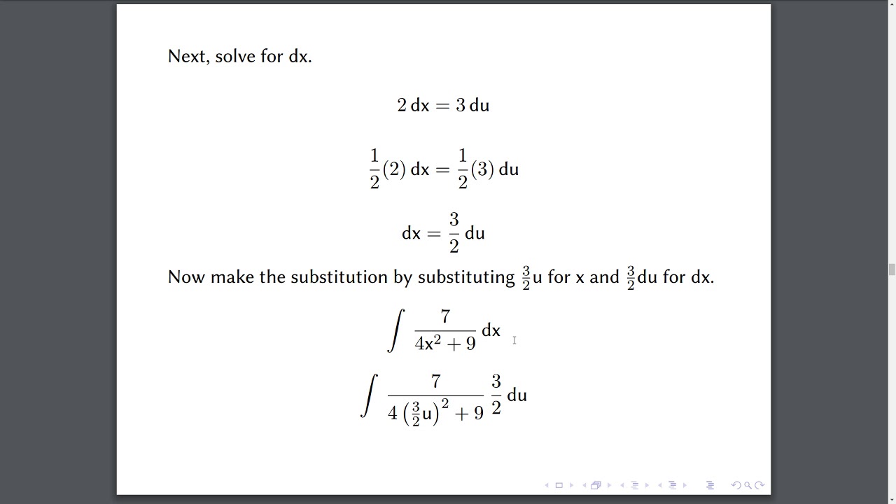 Integration by Substitution Leading to Inverse Tangent - YouTube
