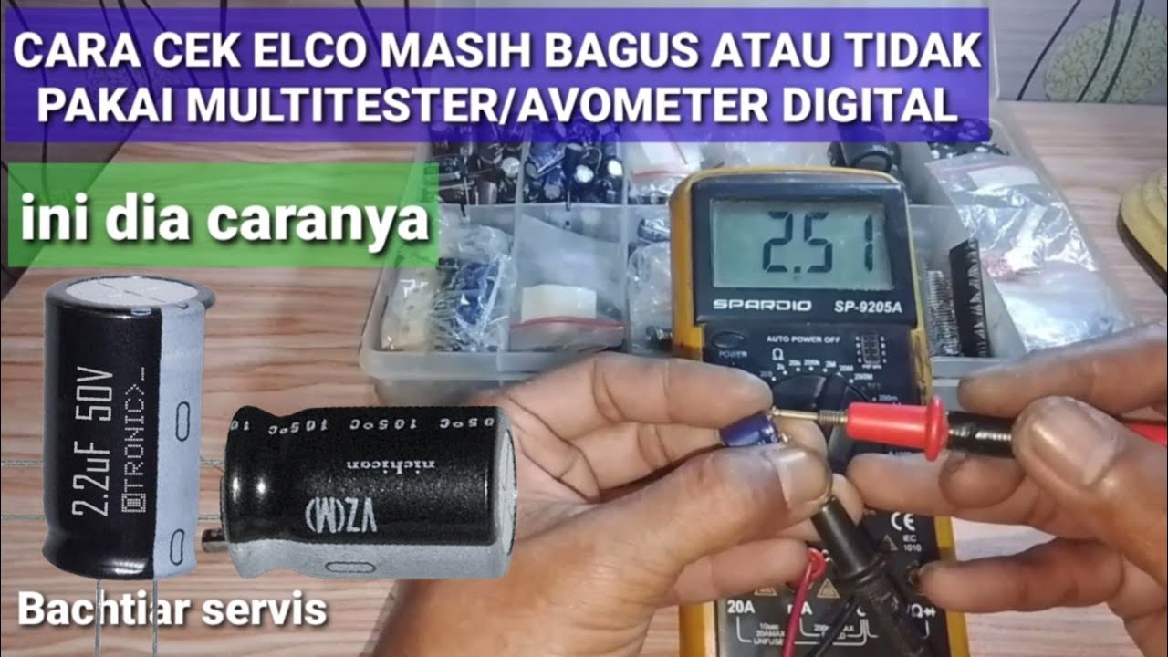 cara cek elco pakai multitester digital - YouTube