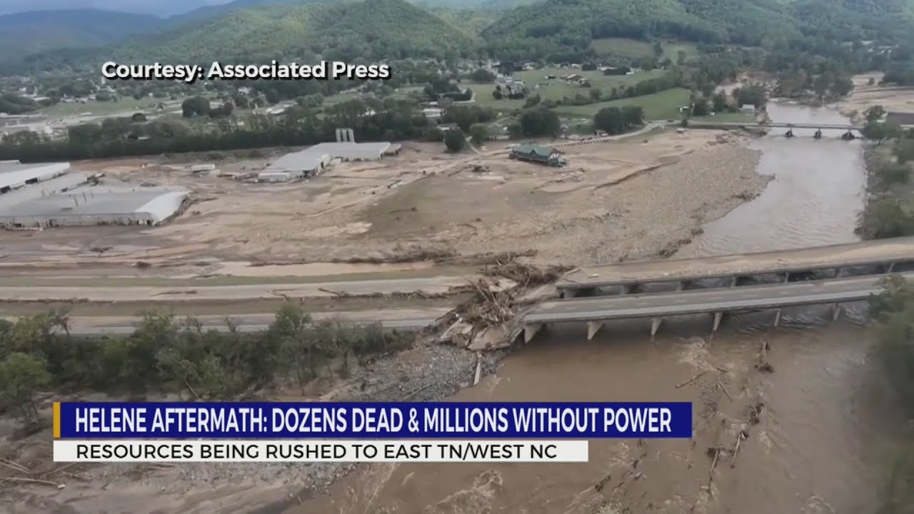 Helene aftermath: Dozens dead and millions without power - YouTube