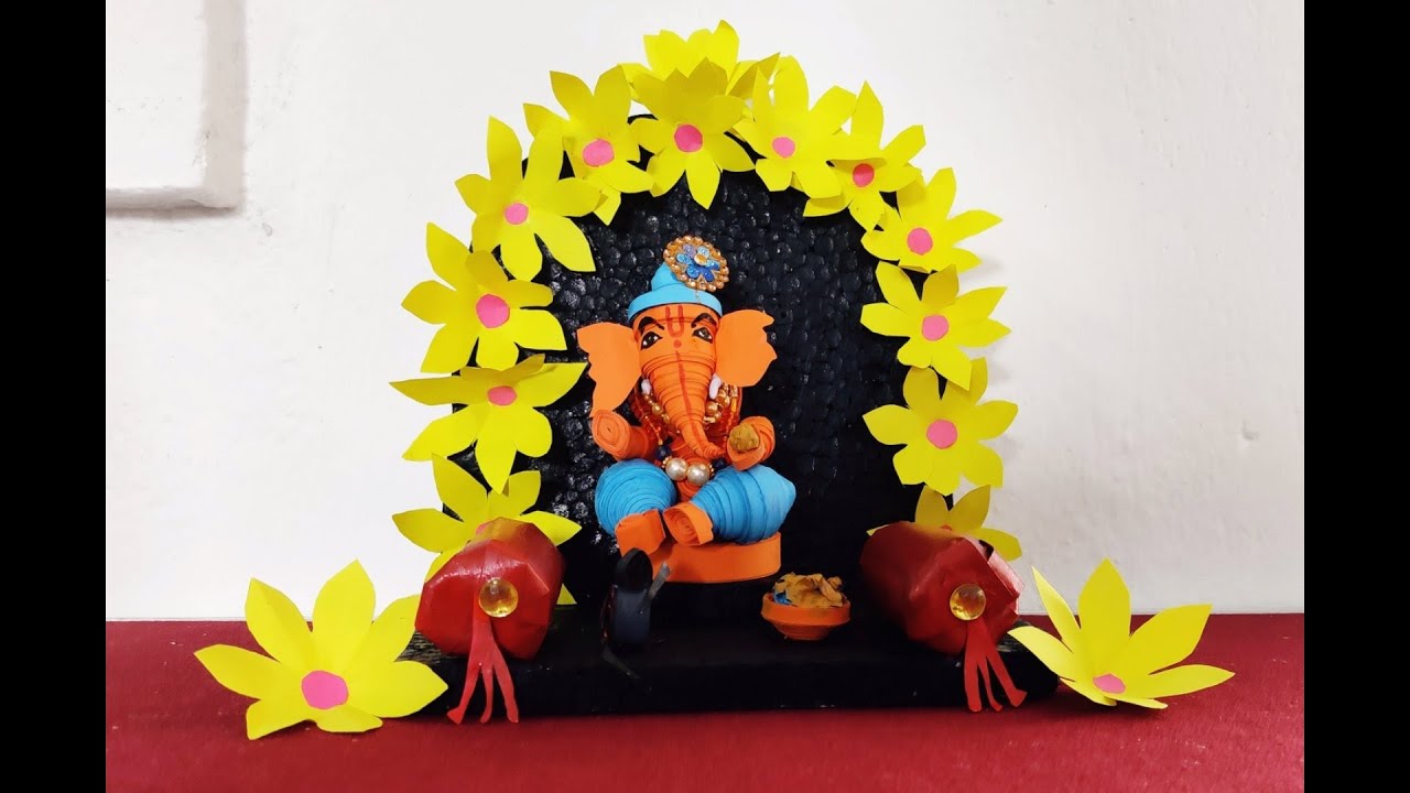 3d paper quilling Ganesha/papercraft/Background puja decoration idea ...