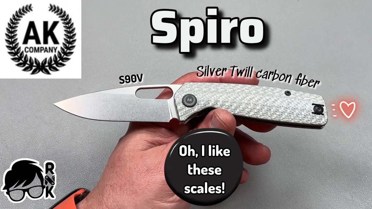 Review/impressions of a Asher Knives Silver Twill carbon fiber Spiro ...