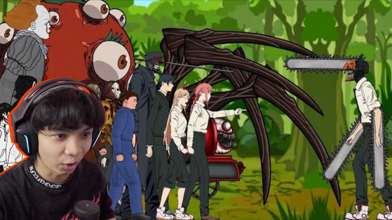 React DEVIL CHAINSAW MAN vs Choo Choo Charles, Makima Team, And Jason Voorhes Team - YouTube