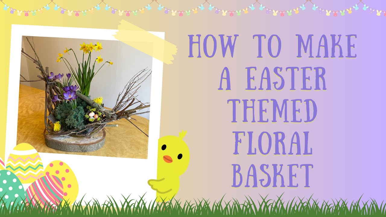 Easter Floral Basket Tutorial: Beautiful Pastel Yellow & Purple Display ...